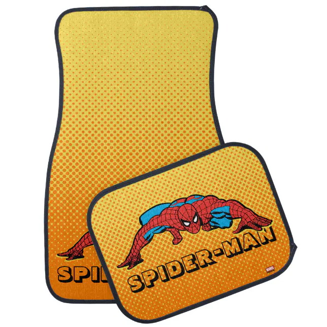 Spider-Man Retro Crouch Car Mat | Zazzle