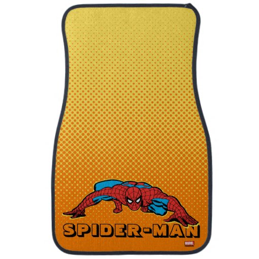 Spider-Man Retro Crouch Car Mat | Zazzle