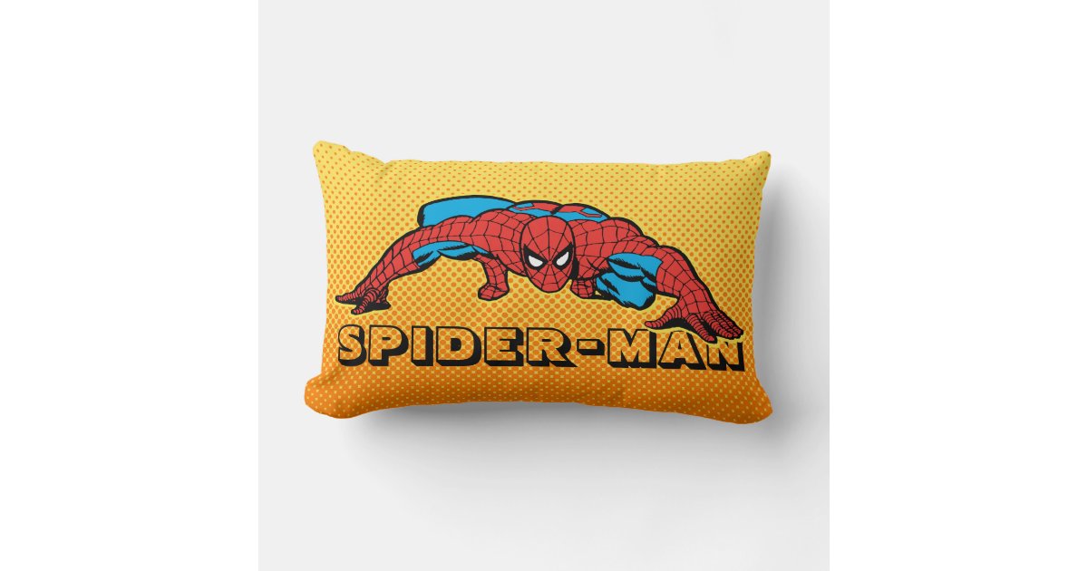 Spider-Man Retro Crouch Lumbar Pillow | Zazzle