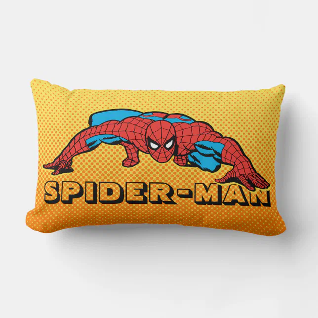 Spider-Man Retro Crouch Lumbar Pillow | Zazzle