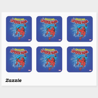 Spider-Man Retro Price Graphic Square Sticker | Zazzle
