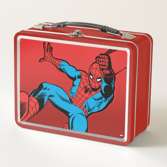 Spider-Man Retro Swinging Kick Metal Lunch Box | Zazzle Spider-Man Retro Swinging Kick Metal Lunch Box | Zazzle