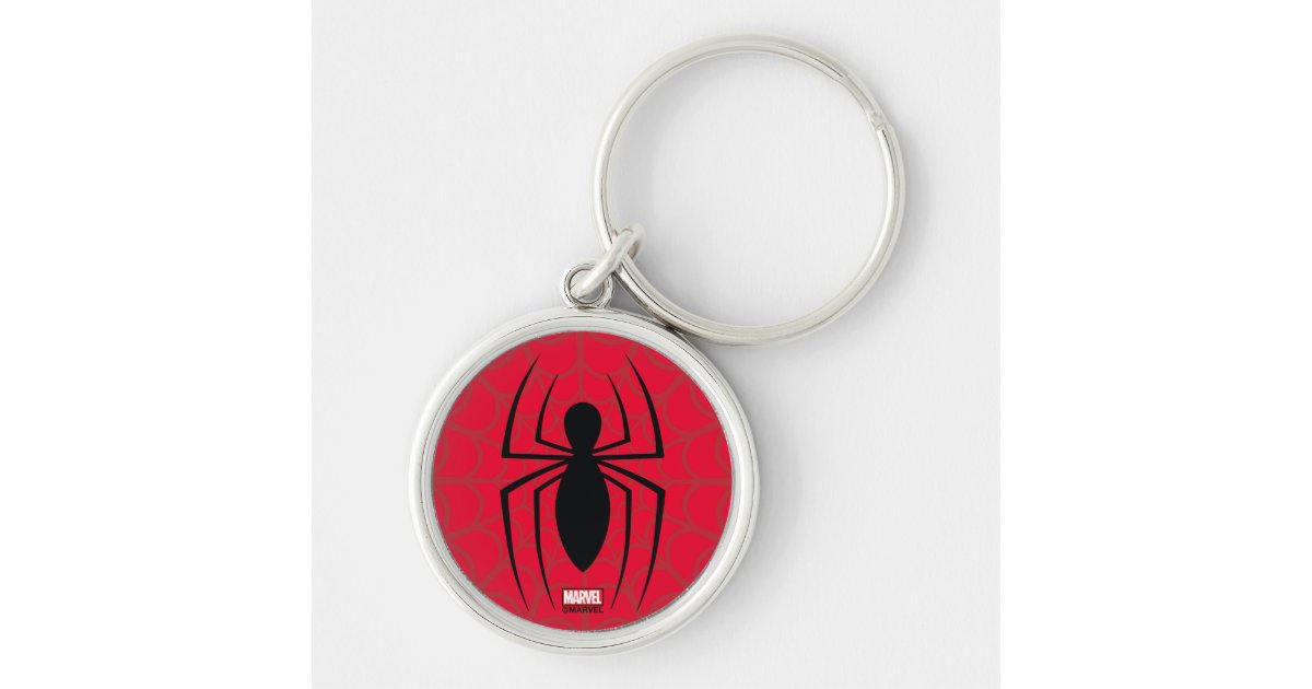 Spider-Man Skinny Spider Logo Keychain | Zazzle