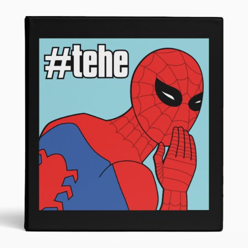 Spider-Man #tehe Laughing Meme Graphic 3 Ring Binder | Zazzle