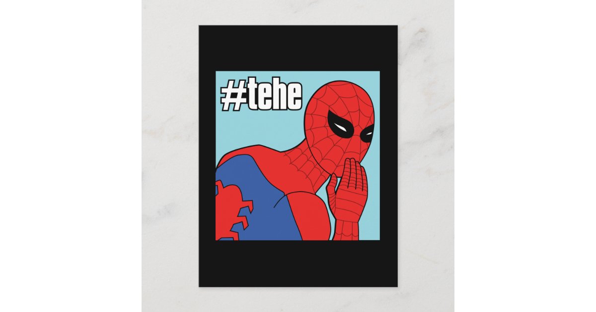 Spider-Man #tehe Laughing Meme Graphic Postcard | Zazzle