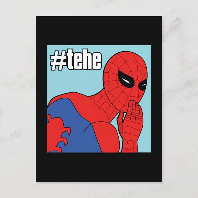 Spider-Man #tehe Laughing Meme Graphic Postcard | Zazzle