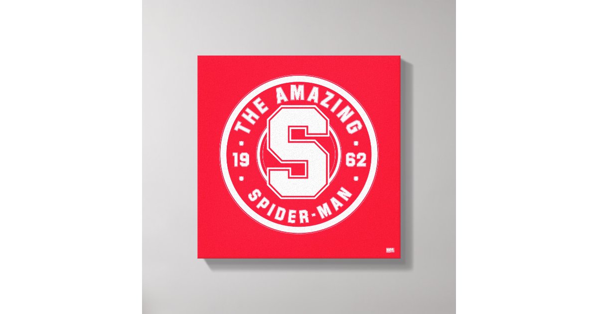 Spider-Man | The Amazing Spider-Man Retro Badge Canvas Print | Zazzle