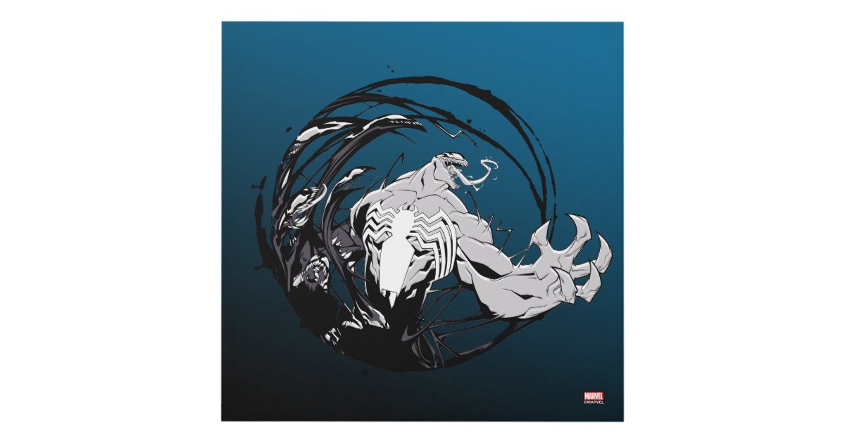 Spider-Man | Venom Symbiote Circle Graphic Panel Wall Art | Zazzle
