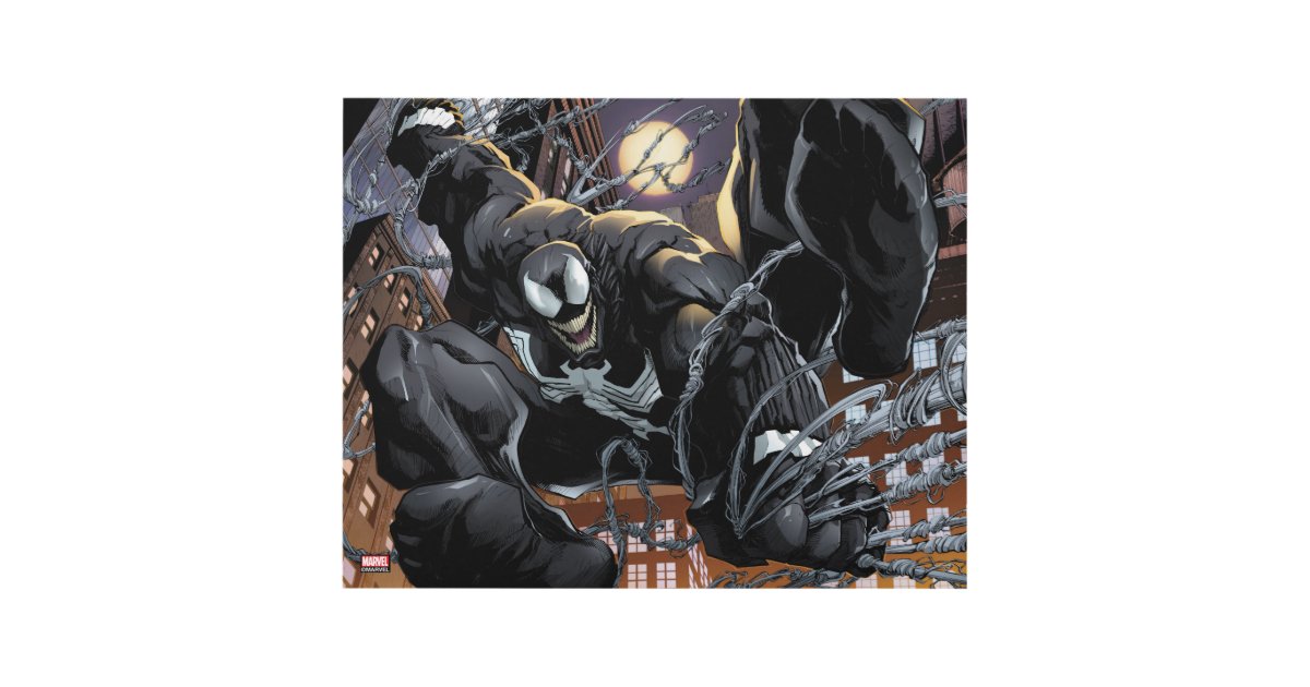Spider-Man | Venom Web Swinging At Night Panel Wall Art | Zazzle