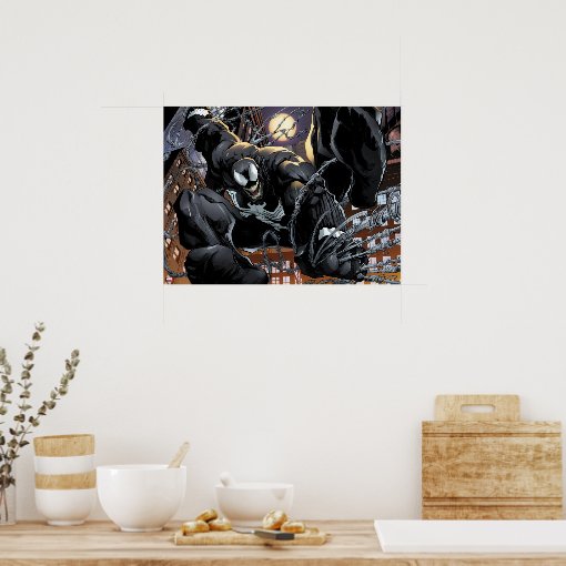 Spider-Man | Venom Web Swinging At Night Poster | Zazzle