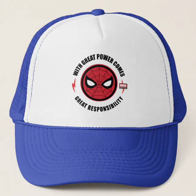 Spider-Man | "With Great Power" Icon Badge Trucker Hat | Zazzle