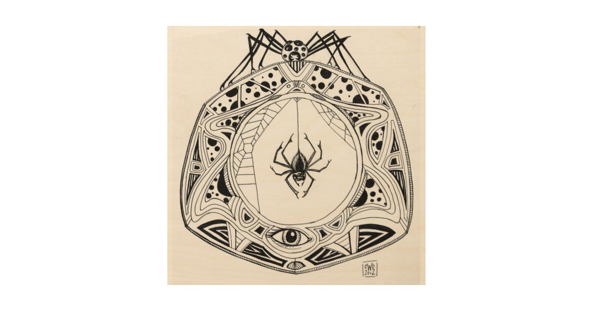 Spider Mandala on wood panel | Zazzle