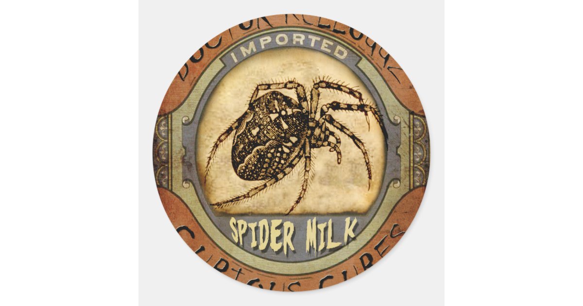 Spider Milk Classic Round Sticker | Zazzle