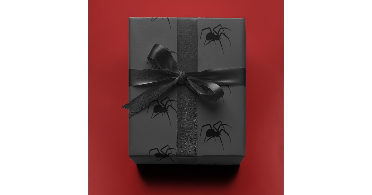 Spider on Gray | Wrapping Paper | Zazzle