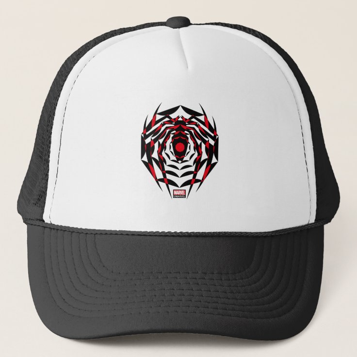Spider-Verse | Advanced Suit Spider Webbed Emblem Trucker Hat | Zazzle