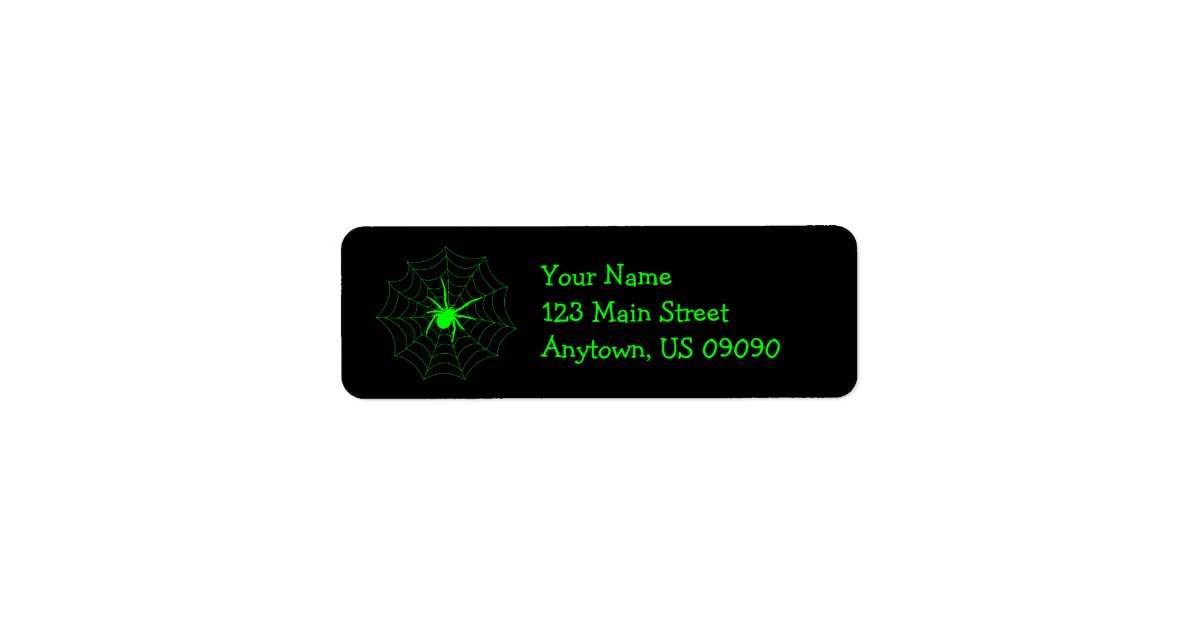 Spider Web Address Labels (Green) | Zazzle