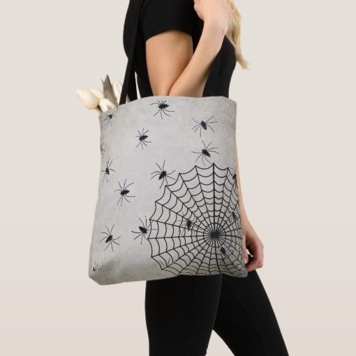 Spider Web And Spooky Spiders Tote Bag | Zazzle