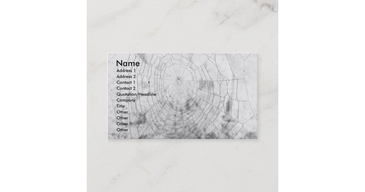 Spider web business card | Zazzle