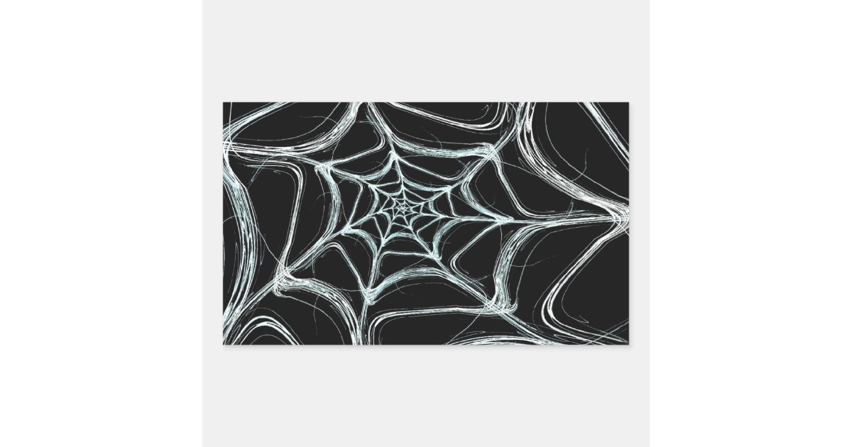 Spider Web Fractal Background Rectangle Sticker | Zazzle