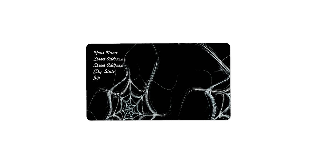 Spider Web Fractal Background Shipping Label | Zazzle