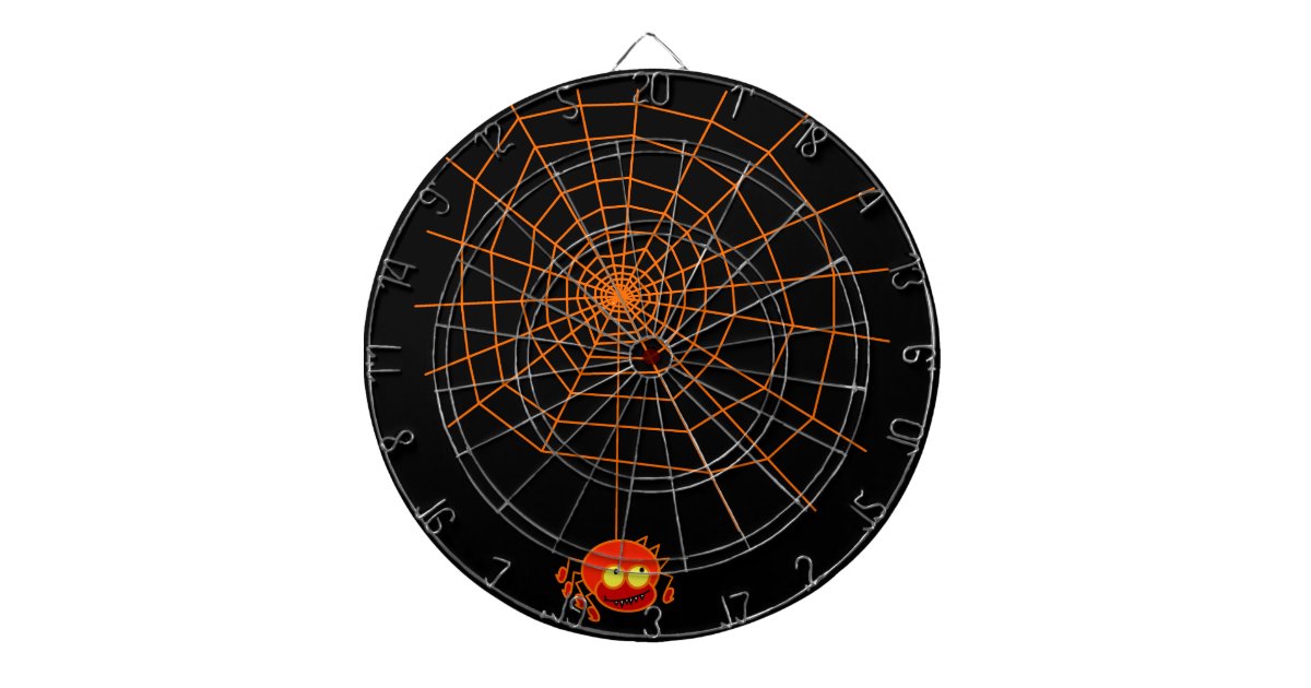 Spider Web Halloween Dart Board | Zazzle