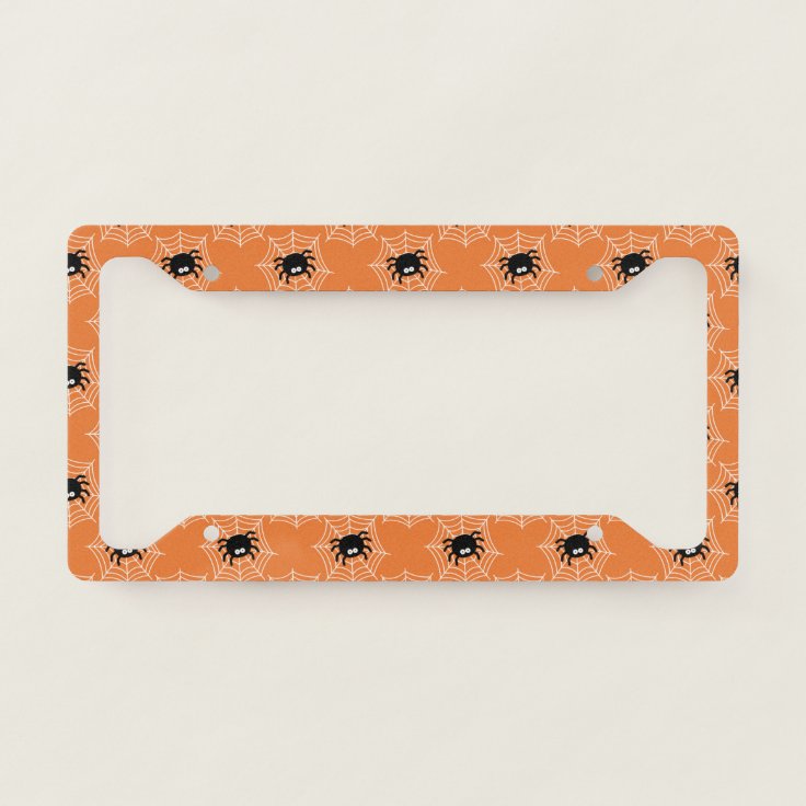 Spider Web Halloween Decorations Custom License License Plate Frame ...