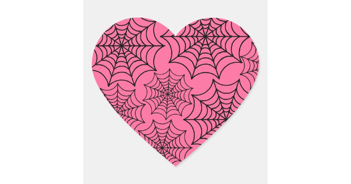 Spider Web Heart Sticker | Zazzle