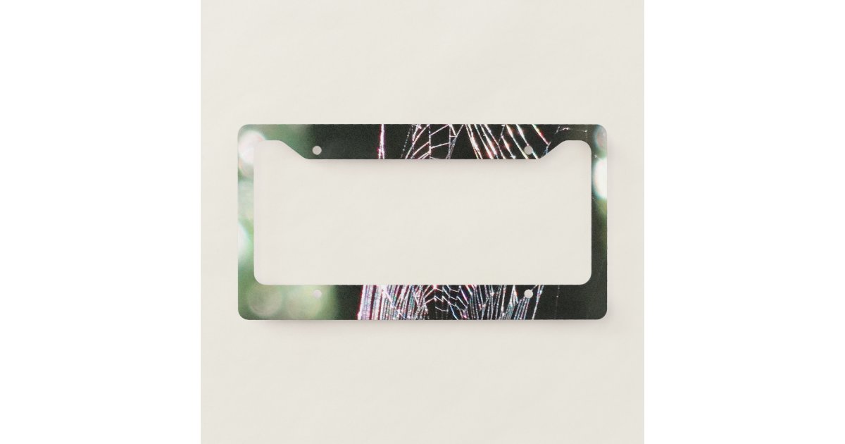 Spider web license plate frame | Zazzle