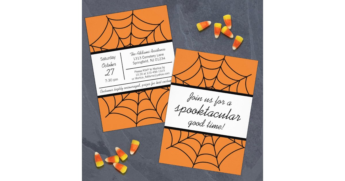 Spider Web Spooktacular Party Invitation | Zazzle