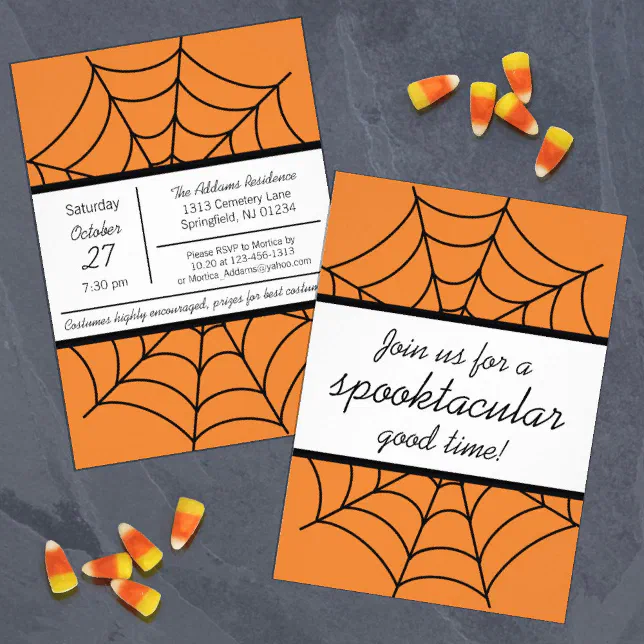 Spider Web Spooktacular Party Invitation | Zazzle
