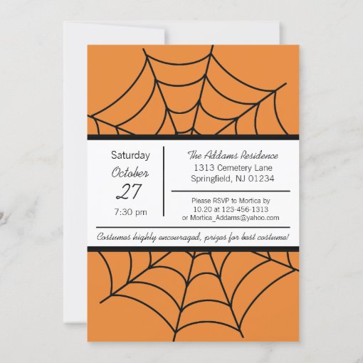 Spider Web Spooktacular Party Invitation | Zazzle