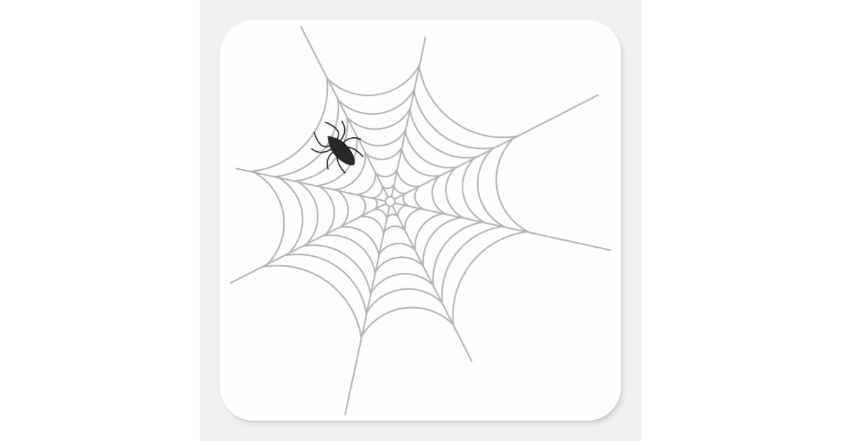 Spider Web Square Sticker | Zazzle