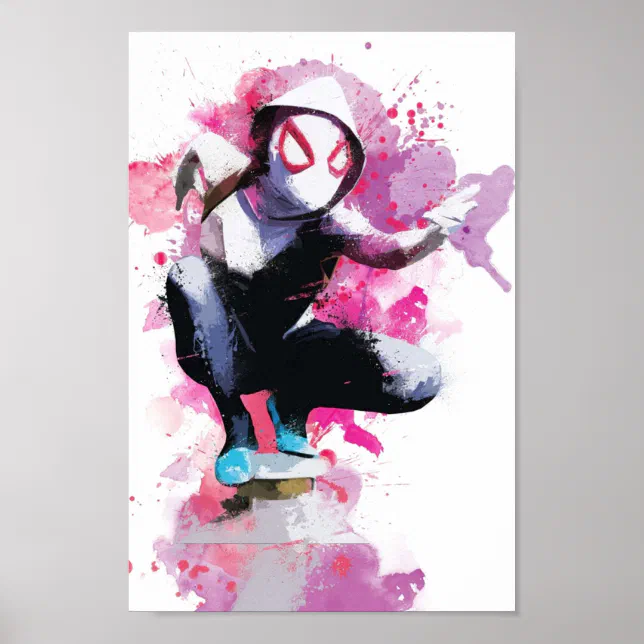 SpiderGwen Splatter Art Poster | Zazzle