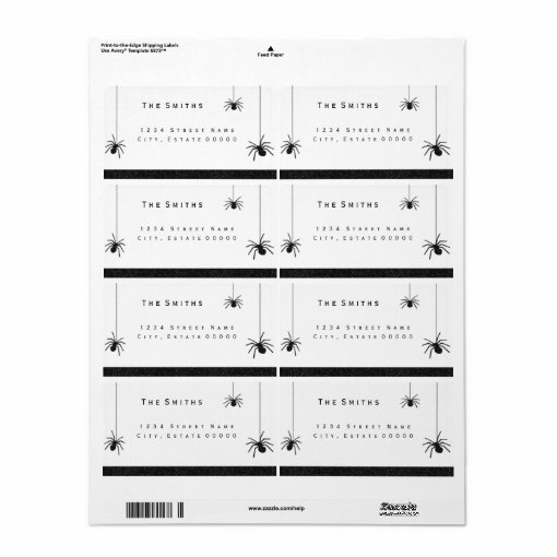 Spiders and stripes address label | Zazzle