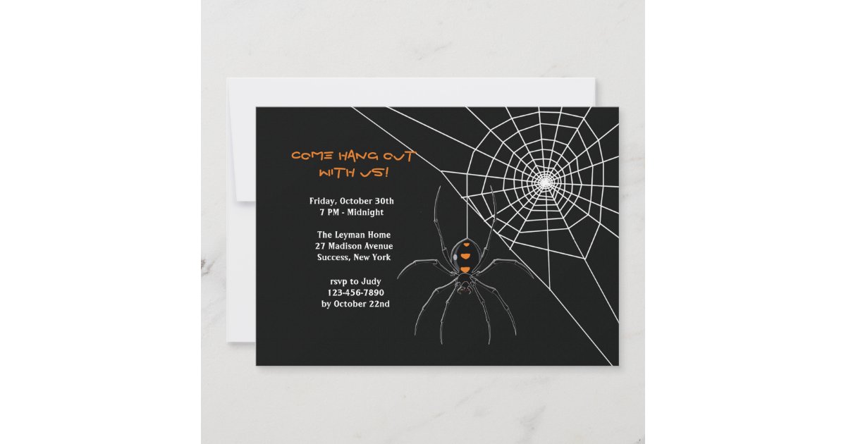 Spider's Web Halloween Invitation | Zazzle