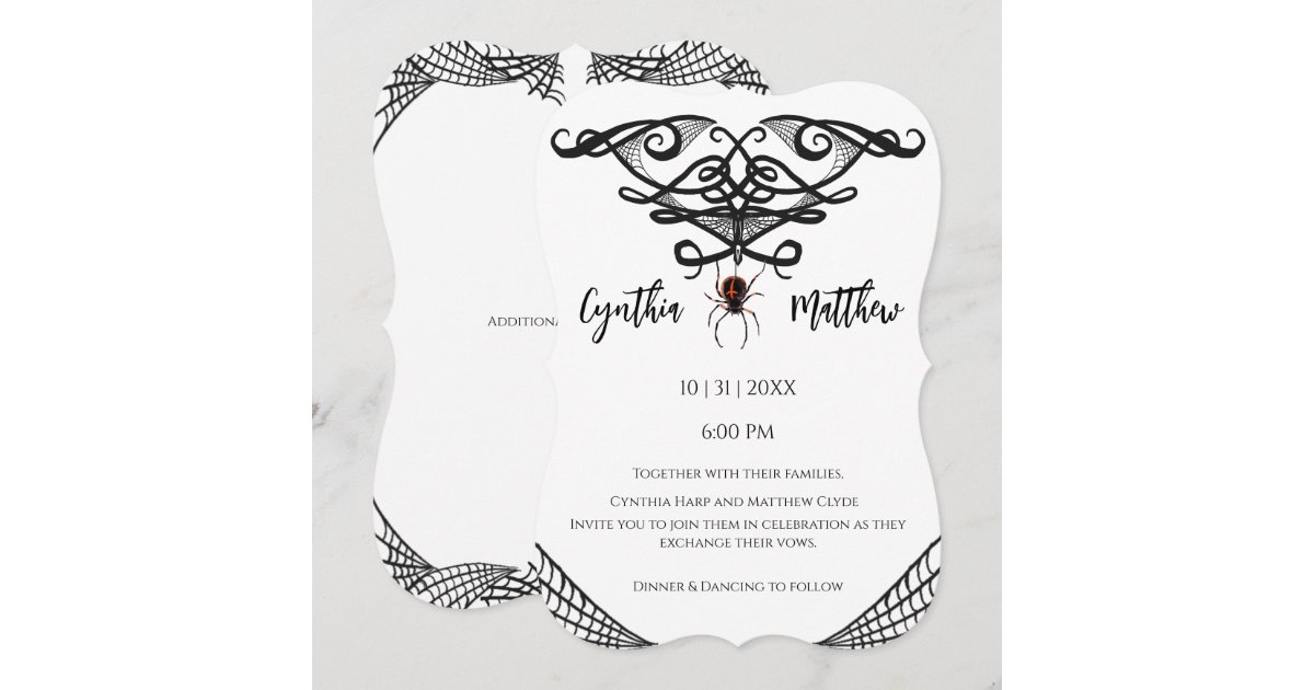 Spiders Web Wedding Invitation | Zazzle