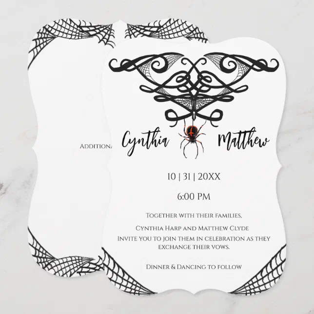 Spiders Web Wedding Invitation | Zazzle
