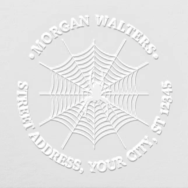 SpiderWeb and Spider Silhouette #2 Name Address Embosser | Zazzle