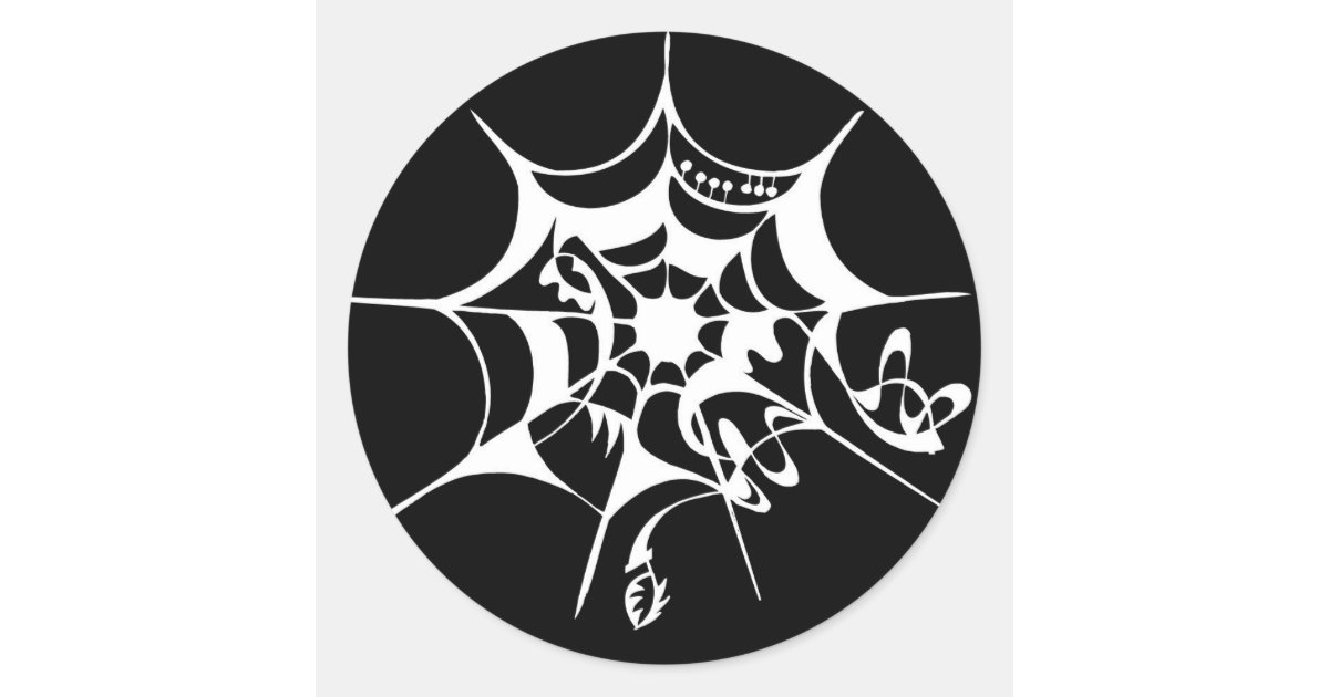 Spiderweb cobweb classic round sticker | Zazzle