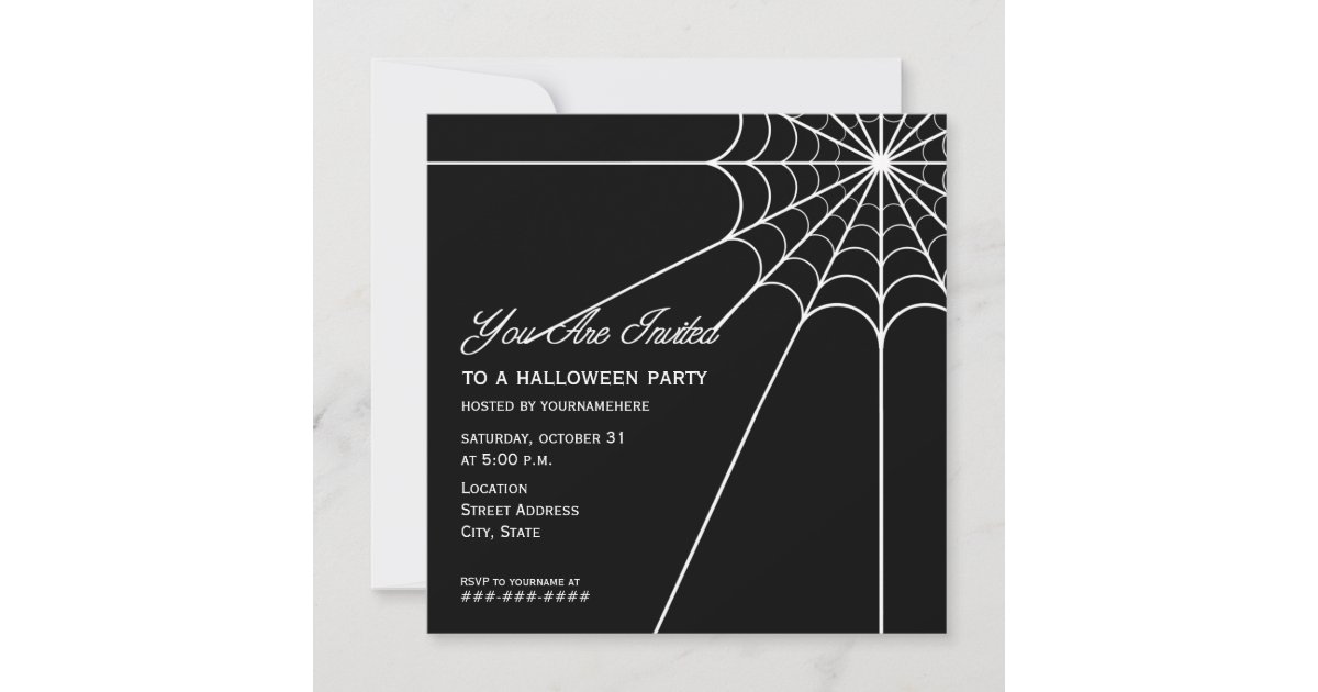 Spiderweb Halloween Party Invitation | Zazzle