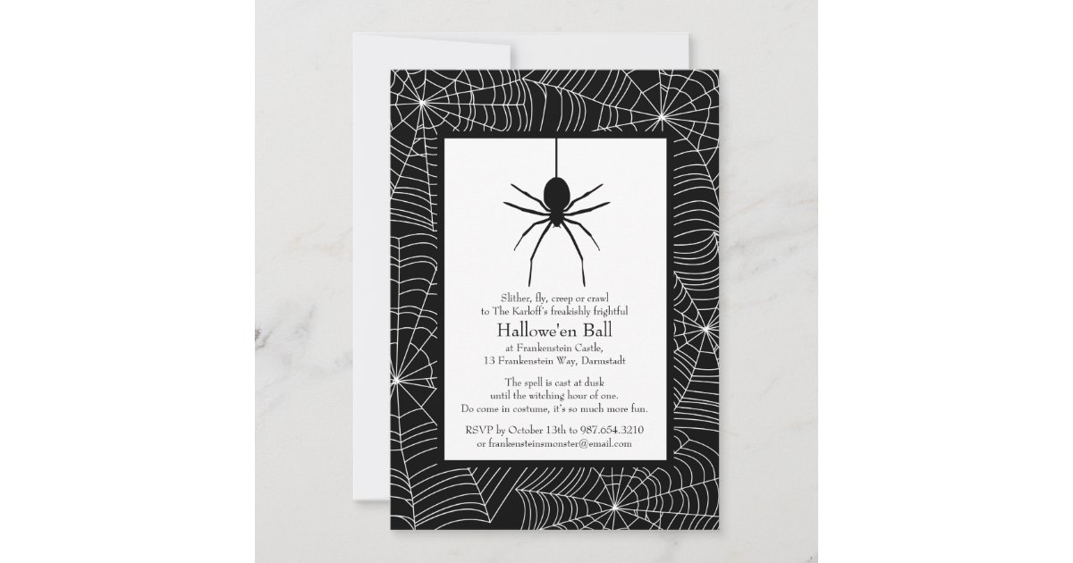 Spiderweb Halloween Party Invitation | Zazzle