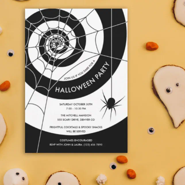 Spiderweb Halloween Party Invitations | Zazzle