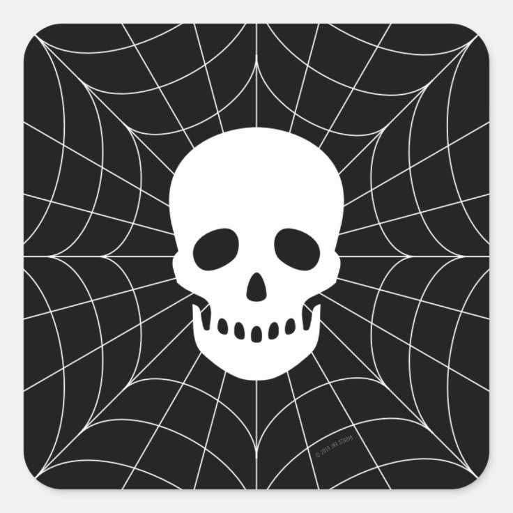 Spiderweb Skull Sticker | Zazzle