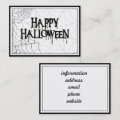 Spiderwebs And Happy Halloween Creepy Text Business Card | Zazzle