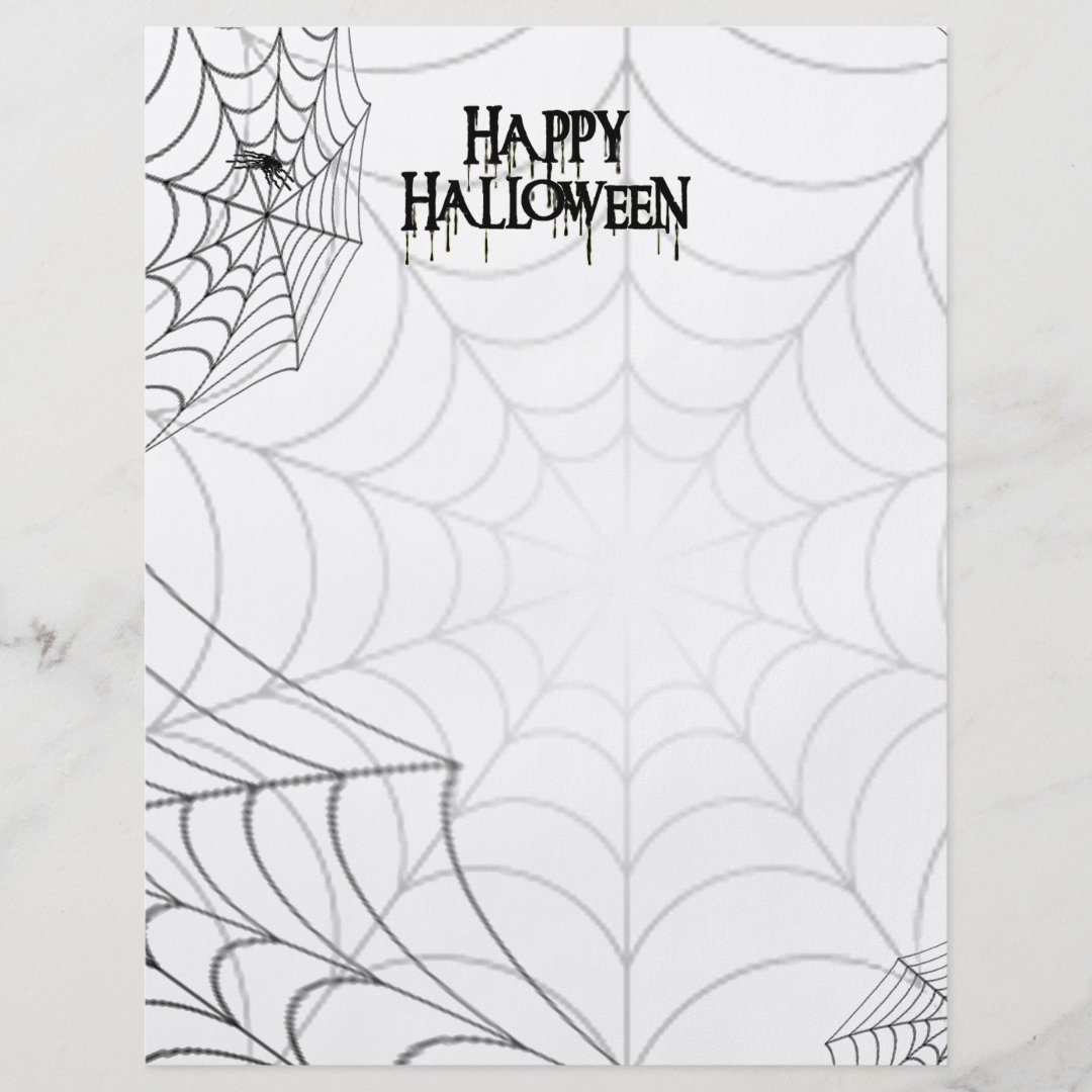 Spiderwebs And Happy Halloween Creepy Text Flyer | Zazzle
