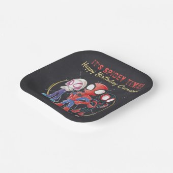 Spidey and His Amazing Friends Chalkboard Birthday Paper Plates | Zazzle