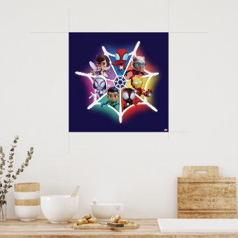 Spidey and his Amazing Friends Glowing Web Graphic Poster | Zazzle