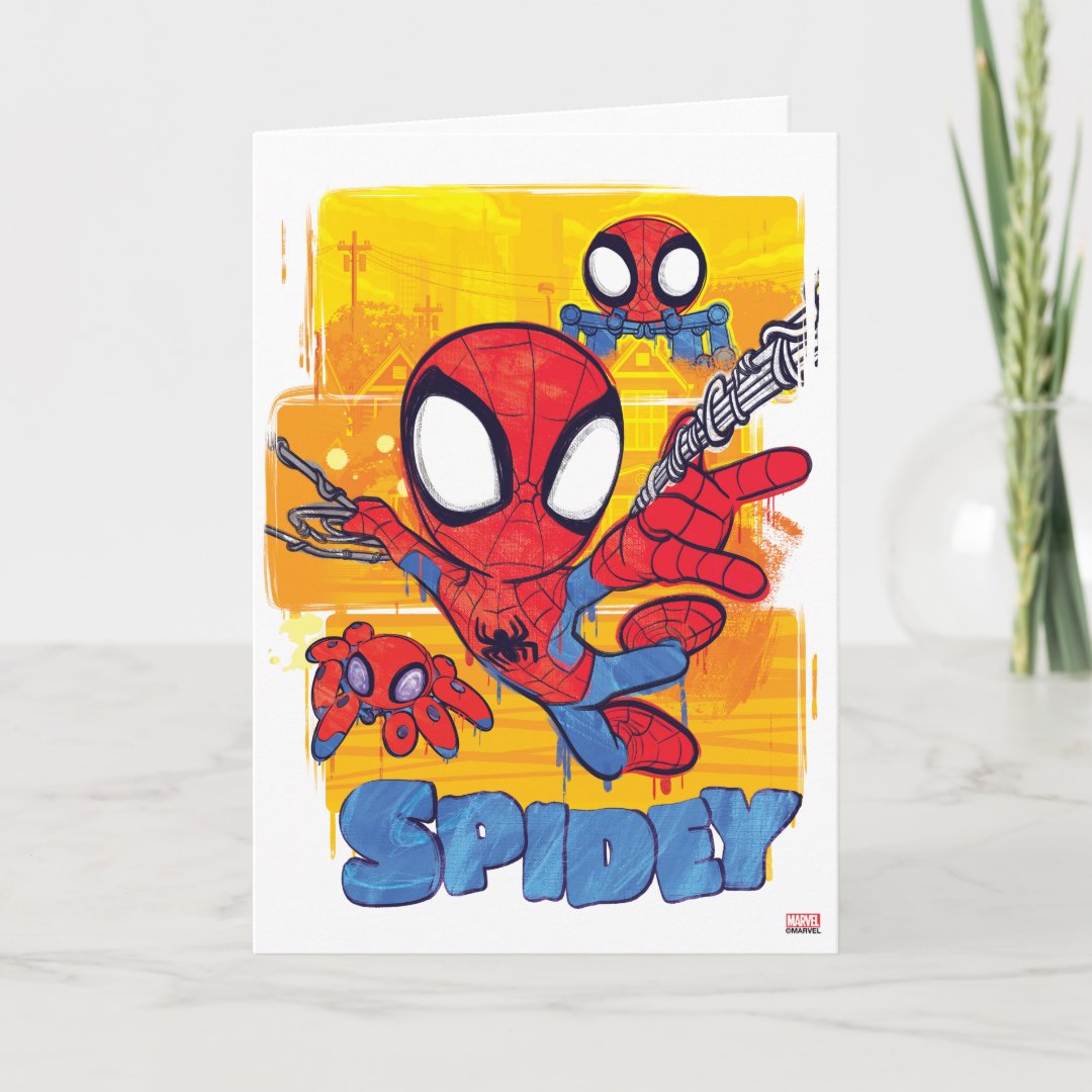 Spidey and TRACE-E Spidey Swing City Sketch Card | Zazzle