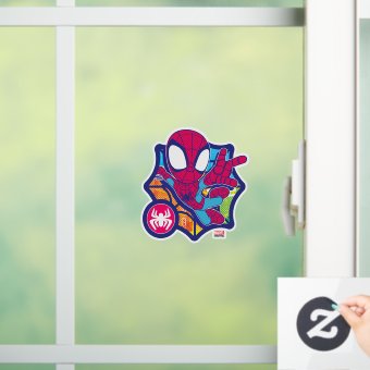 Spidey Comic-Style Web Graphic Window Cling | Zazzle