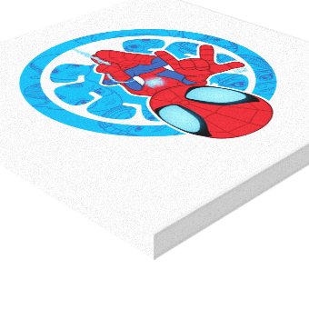 Spidey Hanging Upside Down Logo Villain Collage Canvas Print | Zazzle